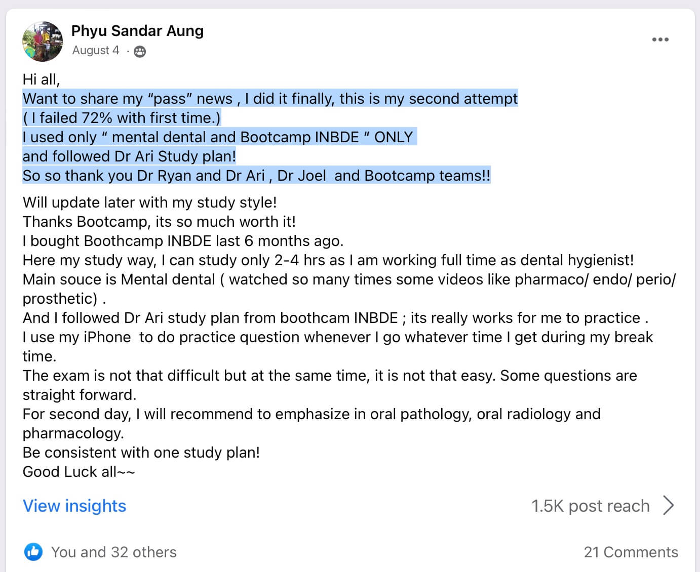 Student Reviews | INBDE Bootcamp